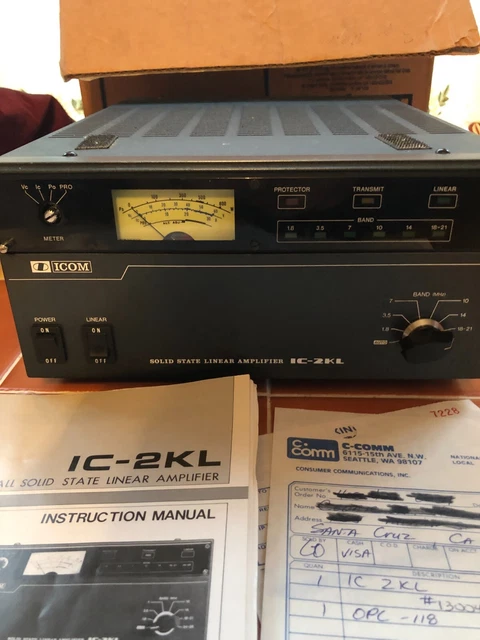 NO TEST ICOM IC-2KL 500W Linear Amplifier with manual, and original ...