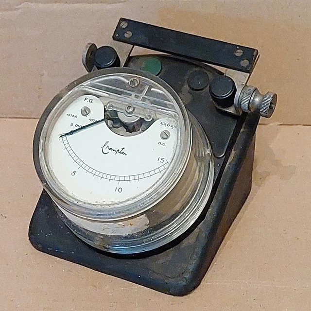 VINTAGE CROMPTON PARKINSON DC Electric Test Meter - Benchtop - .015A ...