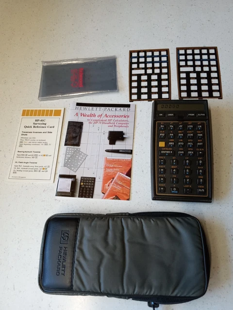 HEWLETT PACKARD HP 41 CX Vintage Calculator, SURVEYING 1, Case, 2 ...