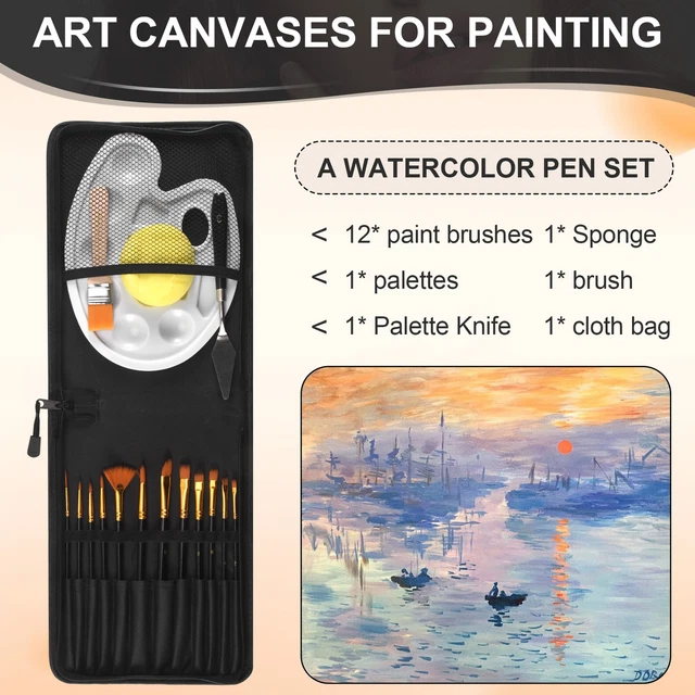 16 STÜCK PINSEL Set 12 GrößEn Malpinsel mit Spachtel, Schwamm und ...