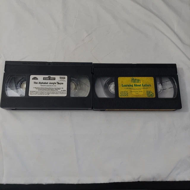 VINTAGE SESAME STREET Learning About Numbers Letters 1986 Lot of 2 VHS ...