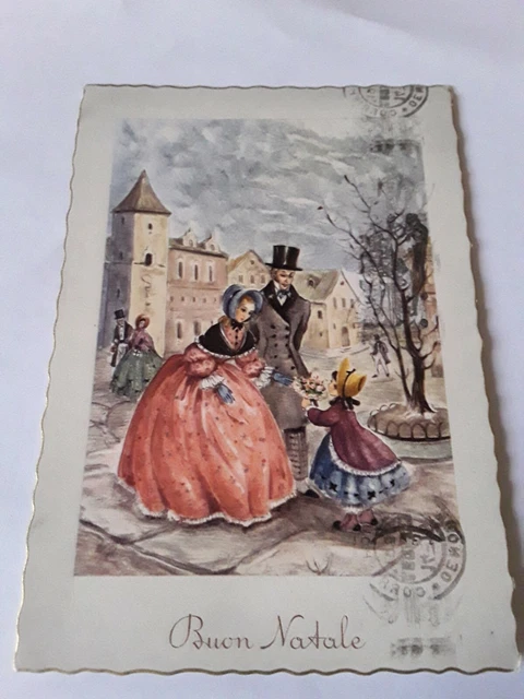 I122710 CARTOLINA ILLUSTRATA augurale - Buon Natale - 1956 EUR 4,00 - PicClick IT