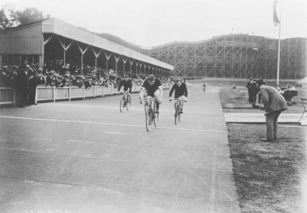 CYCLE RACE PROGRESS City Police Sports Day Crystal Palace, London 1913 ...
