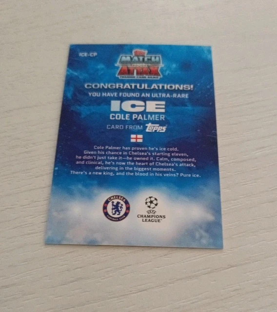 TOPPS MATCH ATTAX 2025-2026. Card Ultra-Rare Ice Cole Palmer (ICE-CP ...