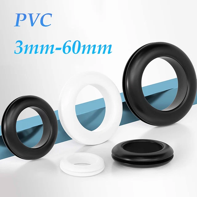 PVC RUBBER BLANKING Closed Wiring Open Grommets Black /White 3mm to ...