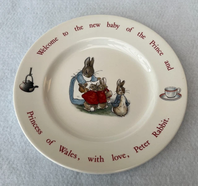VINTAGE 1982 WEDGWOOD Peter Rabbit Charles & Diana Plate Birth of Royal ...