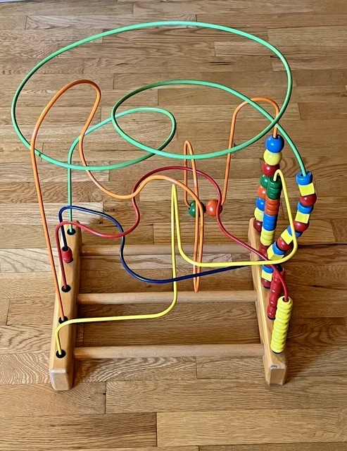 VINTAGE EDUCO ORIGINAL Super Maze Wooden Bead Maze Rollercoaster ED184 ...