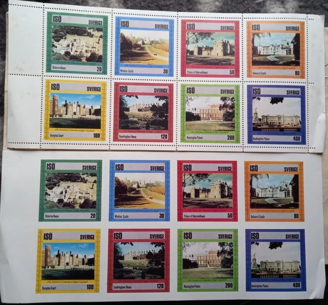 SWEDEN 1978 BLOCKS Of Iso Local Stamps Showing British Palaces Imperf ...