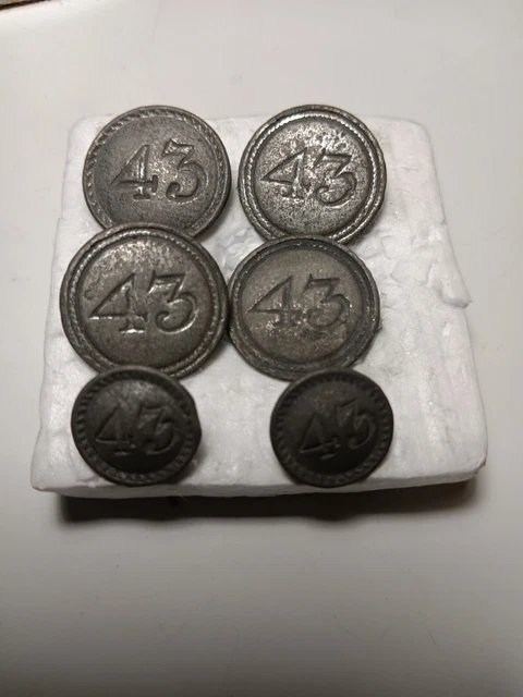 BRITISH ARMY 43RD Regiment of Foot Pewter Buttons (Repros) EUR 6,03 ...