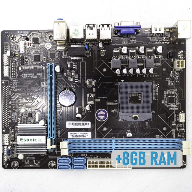 CARTE MÈRE M-ATX Matx PGA998 Core i3 CPU 8GB RAM Deuxième Troisième Gen ...