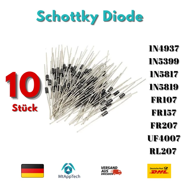 SCHOTTKY DIODE 1N4937 1N5399 1N5817 1N5819 FR107 FR157 FR207 UF4007 ...