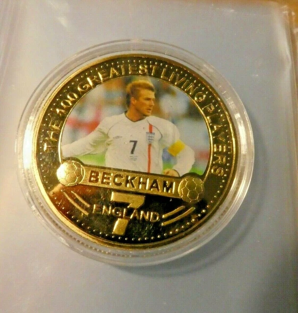 DAVID BECKHAM FOOTBALL Metal Coin Card Dm4 Carte Medal Piece #4 Gold ...