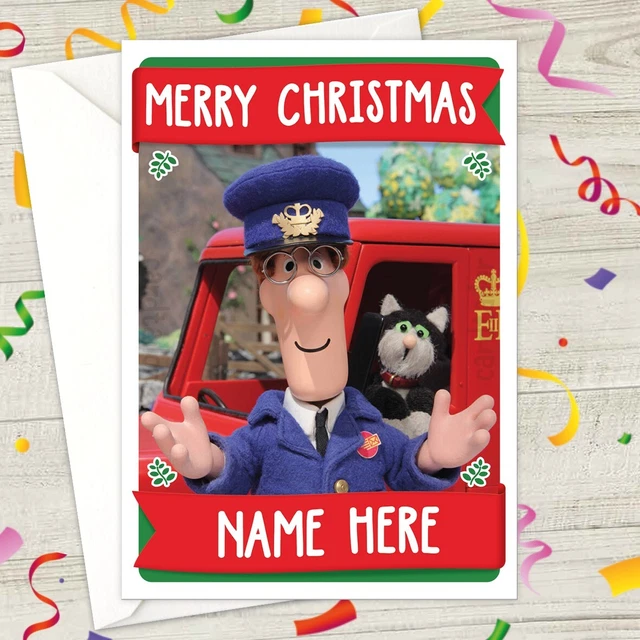 POSTMAN PAT PERSONALISED CHRISTMAS Card - post jess cat royal mail xmas ...