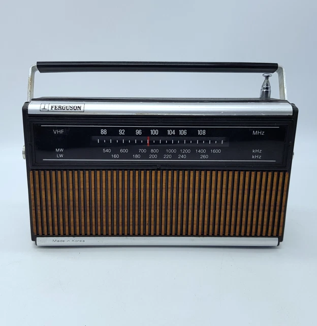 VINTAGE FERGUSON RADIO 3RO5 Transistor Radio (VHF MW LW) Please Read ...