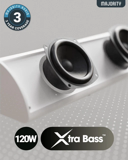 MAJORITY SNOWDON BLUETOOTH Sound Bar for TV Built in Subwoofer 120 ...