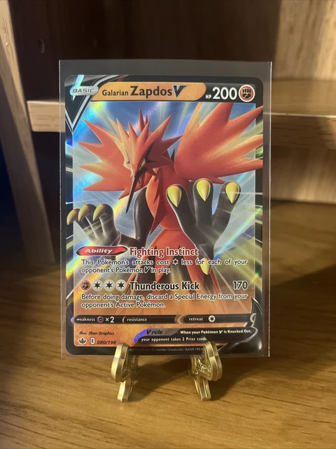 GALARIAN ZAPDOS V 080/198 Chilling Reign Pokemon TCG NM - Mint Ultra ...