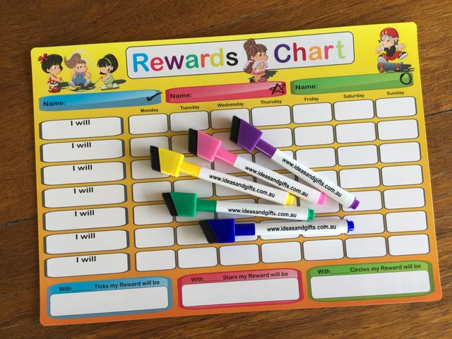 A4 REWARD CHART Child Family Weekly Jobs Chores Whiteboard Fridge ...