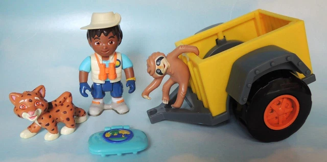 FISHER PRICE DORA Go DIEGO Go Talking Rescue 4x4 Jeep TRAILER, Figure ...