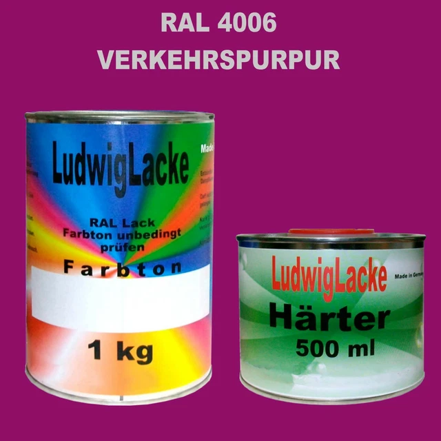 RAL 4006 VERKEHRSPURPUR 1,5 kg SET Matt Lack & Härter Acryllack ...