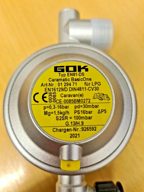 TRUMA BULKHEAD REGULATOR 8mm GOK 0129471 - 30mbar GOK with Test Point £ ...