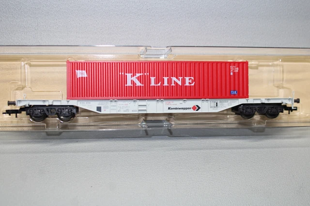 FLEISCHMANN 5247 K 4-Achser Container Load Car K-Line Gauge H0 Boxed £ ...