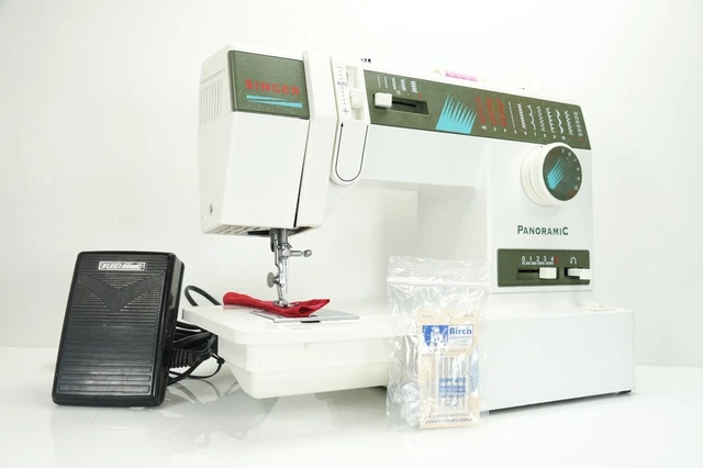 FULLY SERVICED SINGER Heavy Duty Panoramic Free Arm Slant Needle Sewing ...