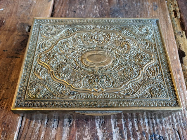 ANTIQUE 1930S BRASS Cigar Box by Carl Wilhelmi - Ornate trinket box £40 ...