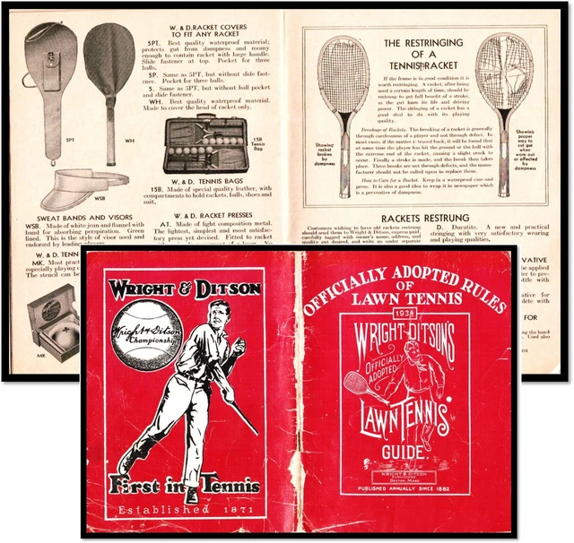 WRIGHT & DITSON Officially Adopted Rules of Lawn Tennis / 1934 £33.84 ...