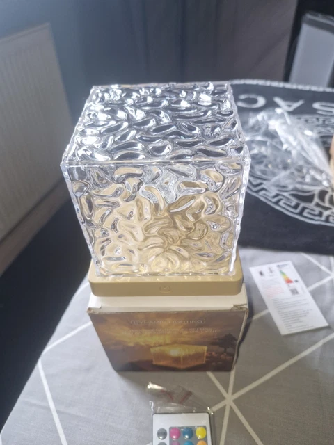 CUBE NORTHERN LIGHTS Water Wave Night Light w/Remote LED Atmosphere ...