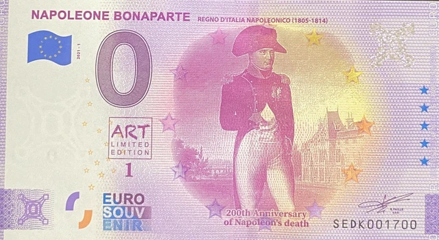 BANCONOTA 0 EURO Napoleone Bonaparte Royaume Italia Napoleonico 2021 ...