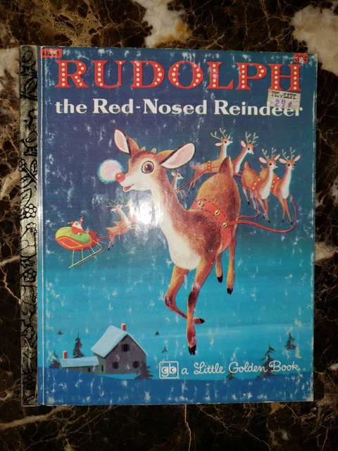 VINTAGE RUDOLPH THE Red-Nosed Reindeer Little Golden Book Christmas ...