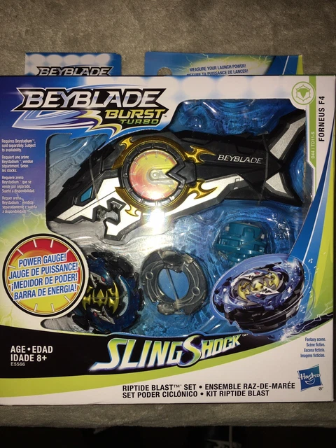 BEYBLADE BURST TURBO FORNEUS F4 Shark Launcher Riptide Blast Set Hasbro ...
