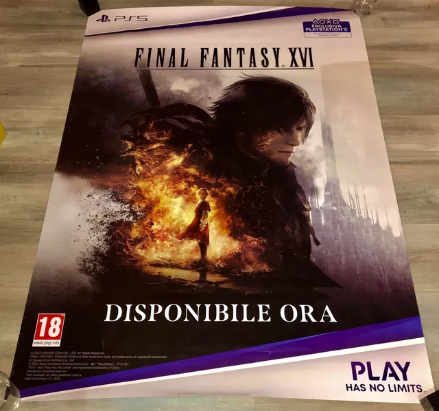 FINAL FANTASY XVI 16 Sony Ps5 Playstation 5 Promo Official Store Poster 130X97 EUR 299,99 ...