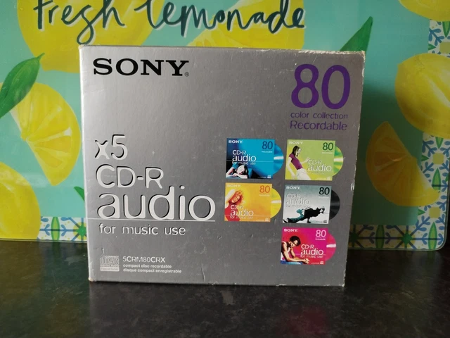 SONY CDR AUDIO - 5CRM80CRX - Music CD-R Blank Recordable Discs 80 mins ...