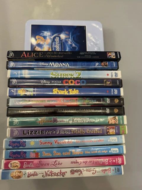LOT OF 14 DVD movies. Various . Disney Pixar Cinderella Peppa Pig ...