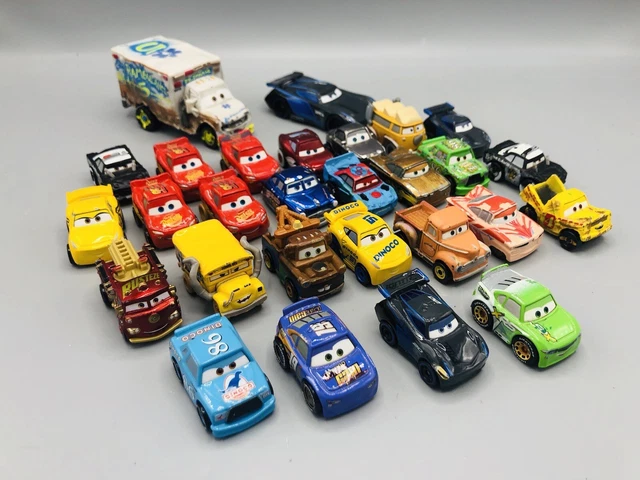 DISNEY PIXAR CARS Minis 28- Car Bundle Lot Lightning McQueen Mater Doc ...