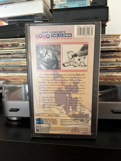 MAX FLEISCHERS KOKO the Clown Cartoons (VHS, 1991) From 1927-1929 $15. ...