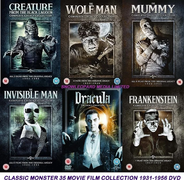 CLASSIC MONSTER 35 MOVIE FILM COLLECTION 1931-1956 DVD UK Dracula ...