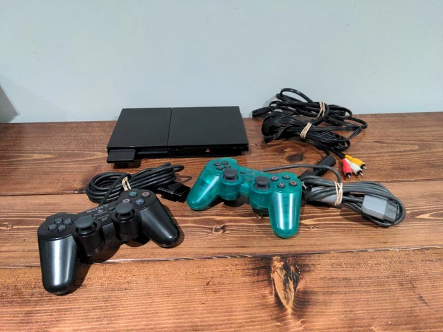 SONY PLAYSTATION 2 Slim PS2 (SCPH-90001) Console, Controllers, Mem Card ...