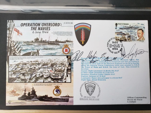 JS50/44/4BB 47SQN SIGNED Operation Overlord The Navies Isle of Man DDay ...