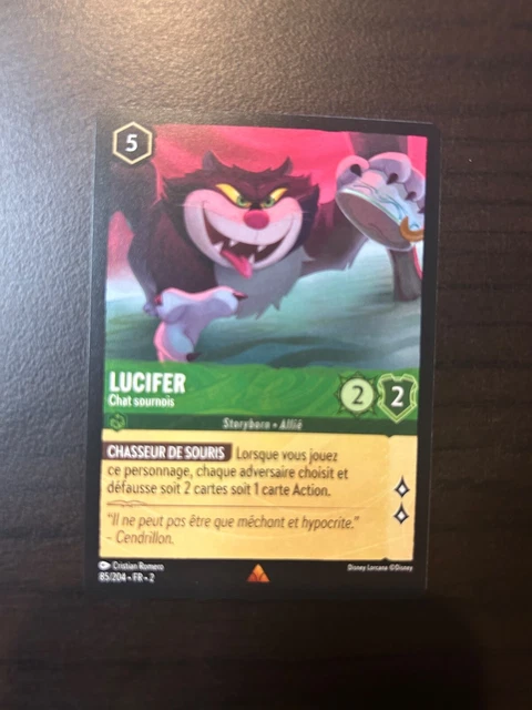 CARTE DISNEY LORCANA RARE Lucifer 85/204 Chapitre 2 Floodborn NEUF FR ...