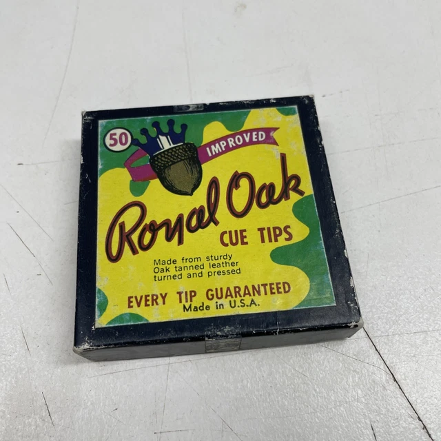 ORIGINAL VINTAGE POOL Billiard Snooker Box Cue Tip Tips Royal Oak USA ...