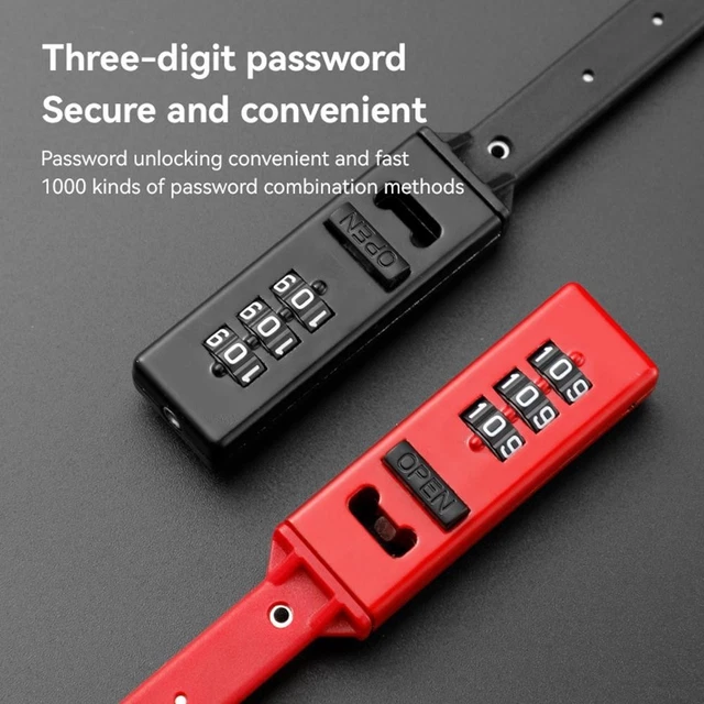 SECURE CABLE TIE Lock with Adjustable Strap and Enhanced 3 Digit ...