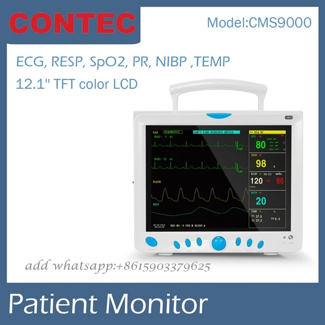 ICU VITAL SIGN Patient Monitor 6 parameter ECG NIBP RESP TEMP SPO2 PR ...