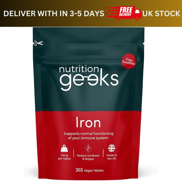 IRON TABLETS HIGH Strength 14mg | 365 Tablets - Iron Supplement for ...