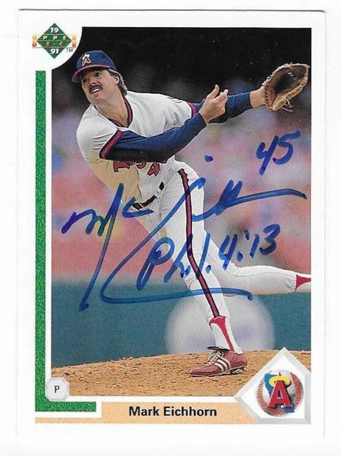 PONT SUPÉRIEUR AUTOGRAPHIÉ Mark Eichhorn 1991 Signé #519 Anges ...