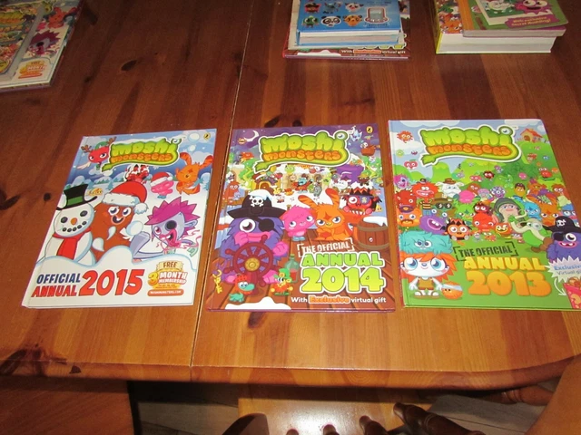 BUNDLE OF 3 official MOSHI MONSTER ANNUALS - 2013, 2014 and 2015 EUR 2 ...