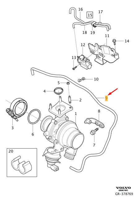 LIGNE D'ASPIRATION TURBO VOLVO V60 MK1 31331728 NOUVEAU ORIGINE EUR 45 ...