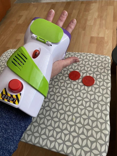 DISNEY PIXAR BUZZ lightyear laser blast gun lights up sounds blaster ...