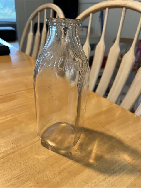 VINTAGE QUART CLEAR Glass Milk Bottle - Biltmore Dairy Farm - Asheville ...
